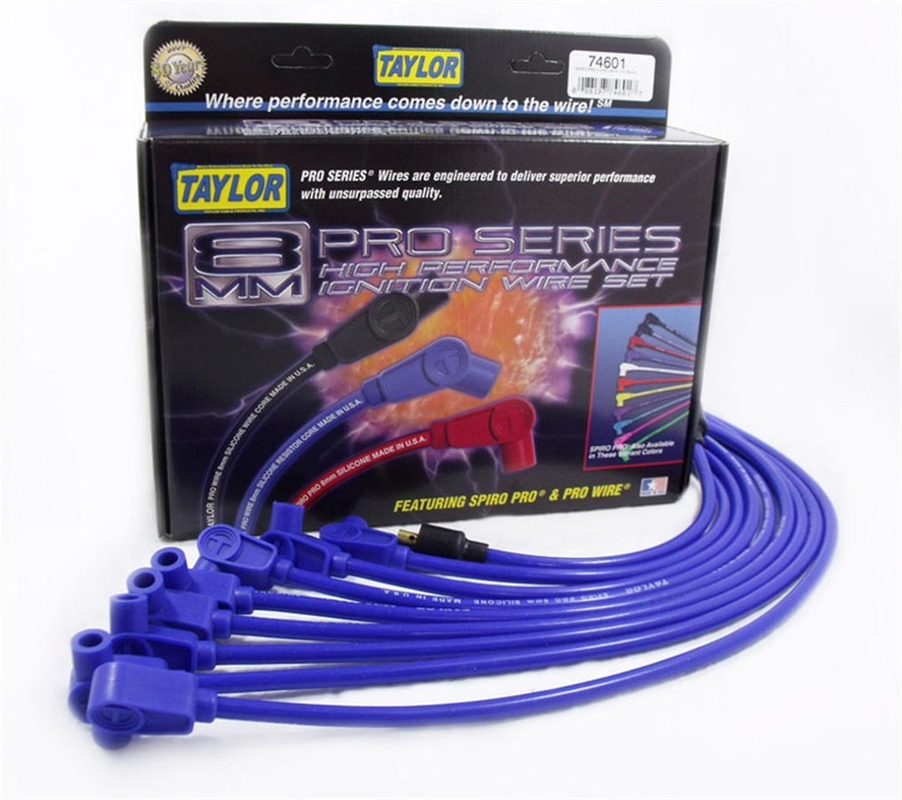 Taylor 74672 Spiro-Pro 8MM Spark Plug Wire Set BBM Blue · Winners Circle