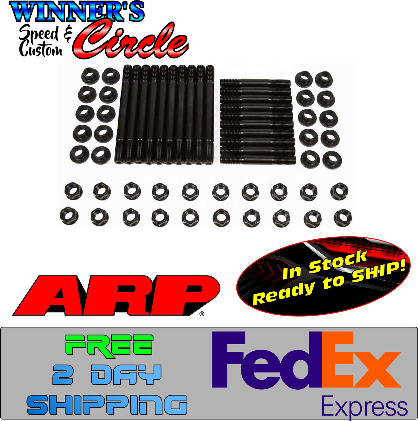 ARP 154-4005 SBF Head Stud Kit 289-302, 5.0L 6pt · Winners Circle